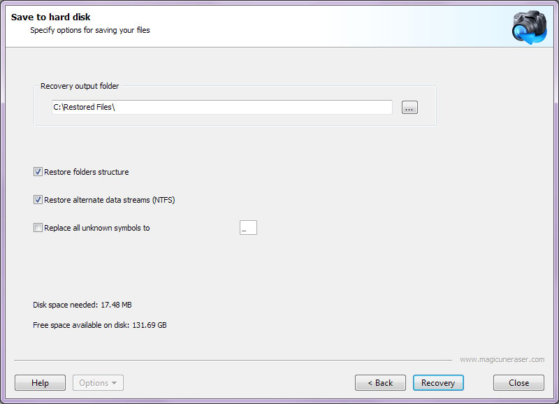 Magic Photo Recovery Features